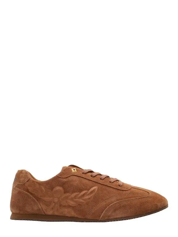 Mcm Lace-up Suede Sneakers - Brown