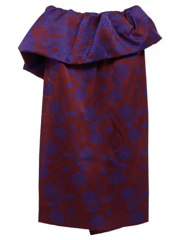 Dries Van Noten Floral Jacquard Turned Neckline Dress - No