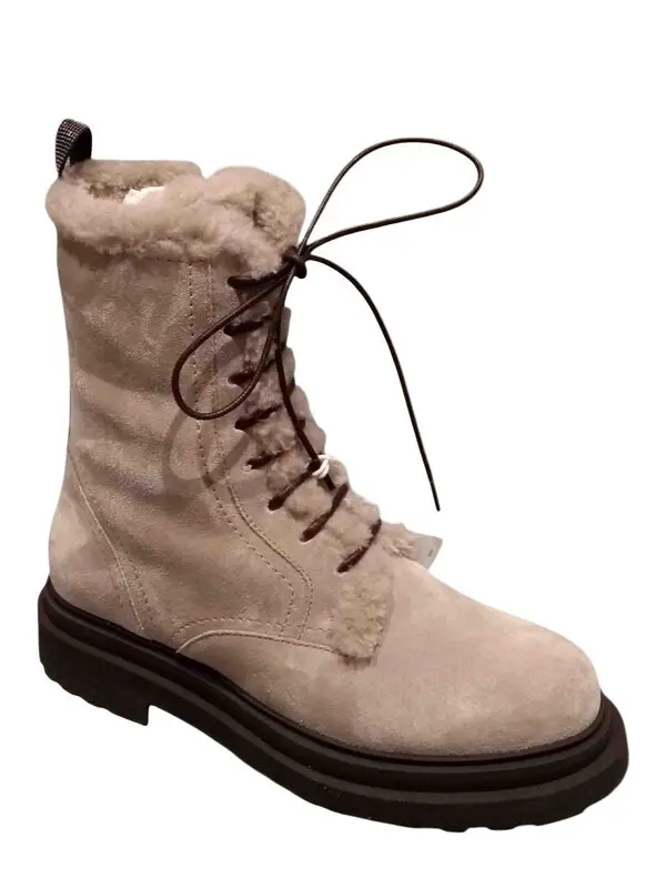 Brunello Cucinelli Lace-up Ankle Boots - Ice