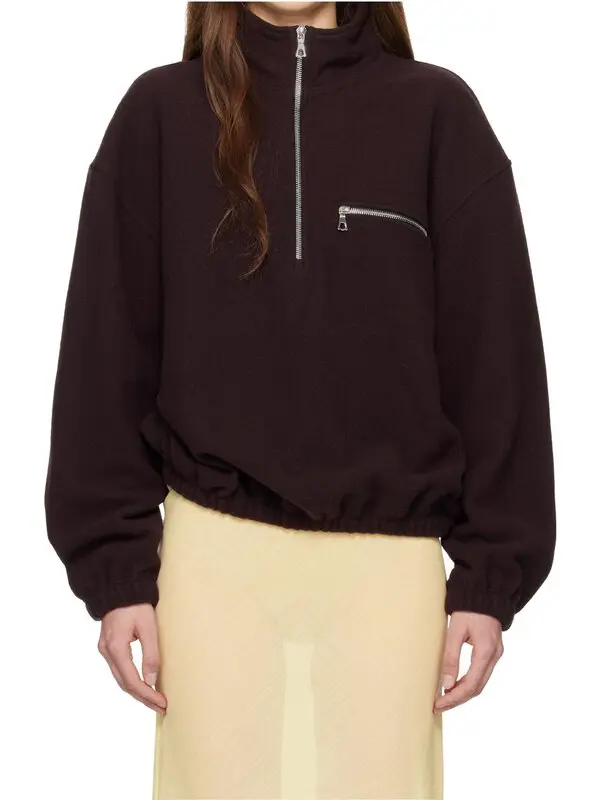 RIER Name Tourbe Wool Half-zip Sweatshirt - Tan