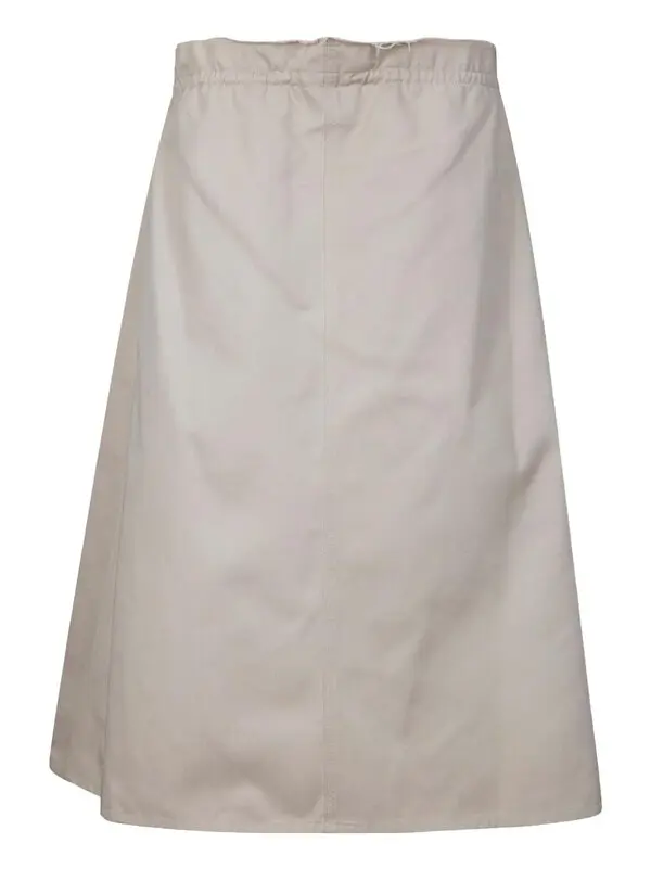 MAISON MARGIELA Midi Skirt With Ruffled Waistband - Beige