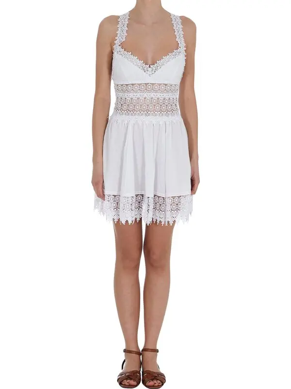 Charo Ruiz Ibiza Marilyn Lace Strap Dress - White