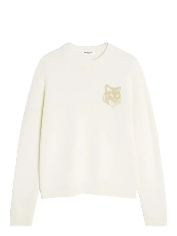 Maison Kitsuné Fox Head Intarsia Jumper - Beige/tan