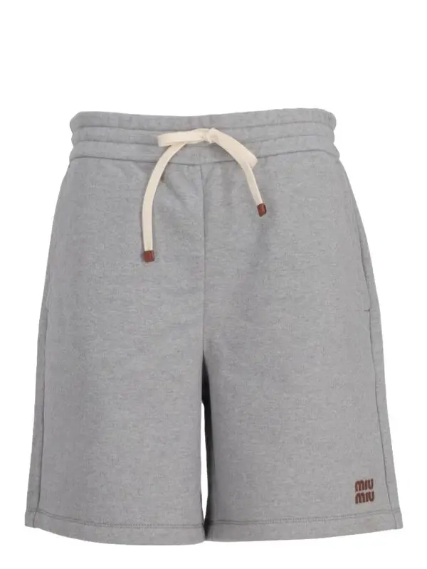 Miu Miu Cotton Fleece Bermuda Shorts - Grey