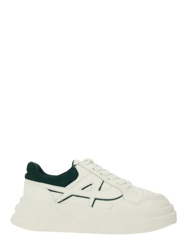 Ash Perforated Toebox Lace-up Sneakers - White/green