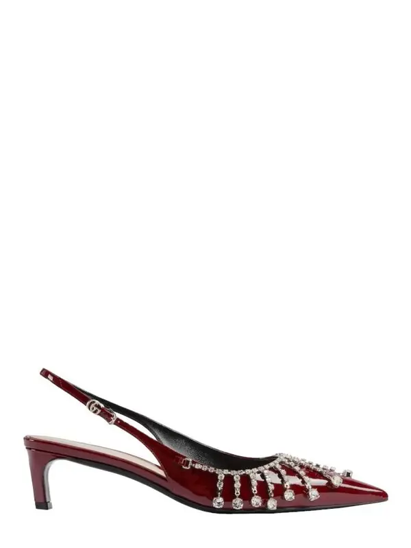 Gucci Embellished Slingback Pumps - Red