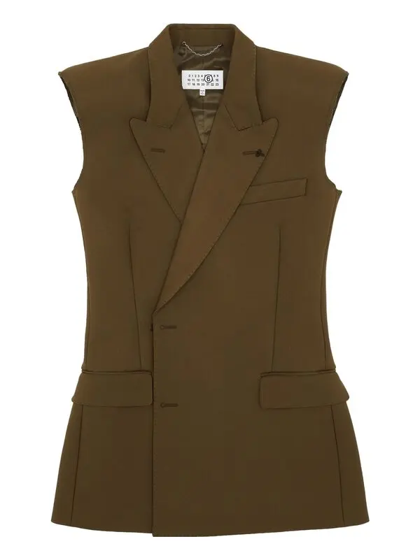 MAISON MARGIELA Double-breasted Twill Gilet - Khaki