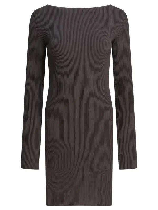 Rick Owens Ribbed Open-back Midi Dress - Black