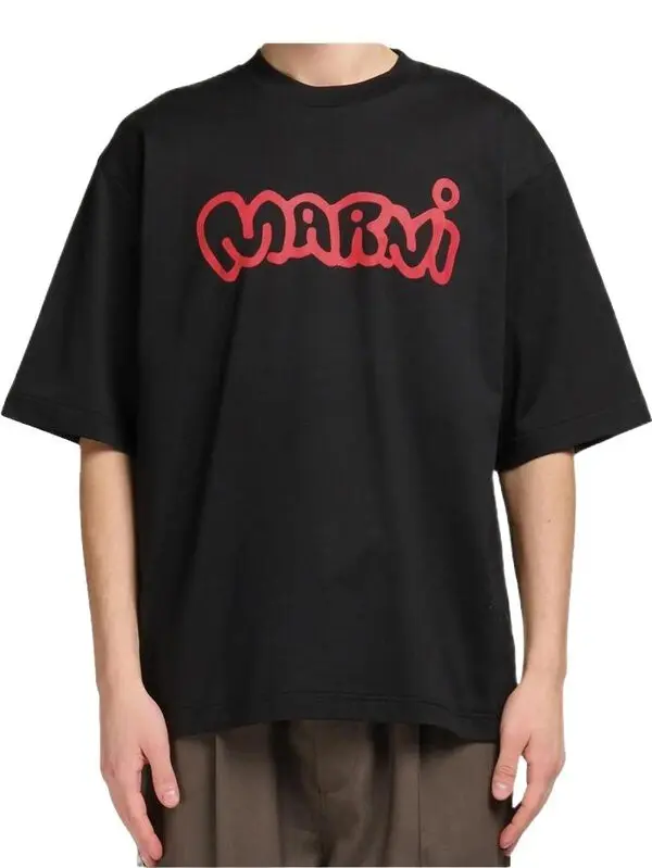 Marni Logo Printed T-shirt - Black
