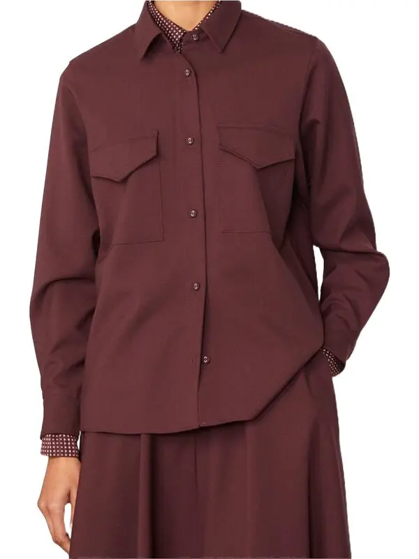 Officine Générale Button-down Long-sleeved Shirt With Flap Pockets - Red
