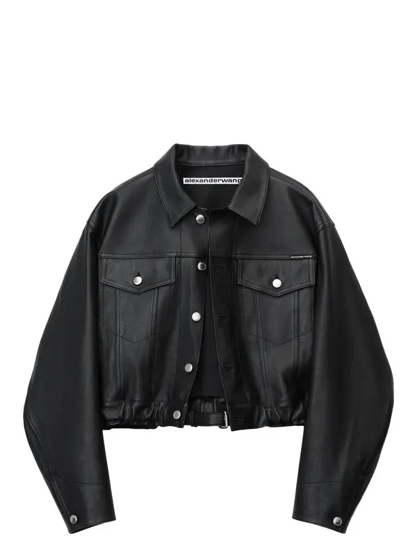 Alexander Wang Leather Locomotive Jacket - Black