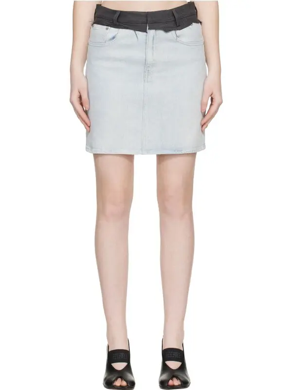 MAISON MARGIELA Denim Mini Skirt - Light Blue