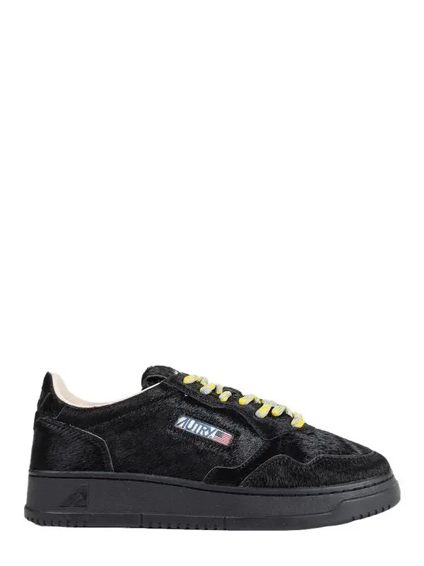 AUTRY Calf Hair Medalist Low Trainers - Black