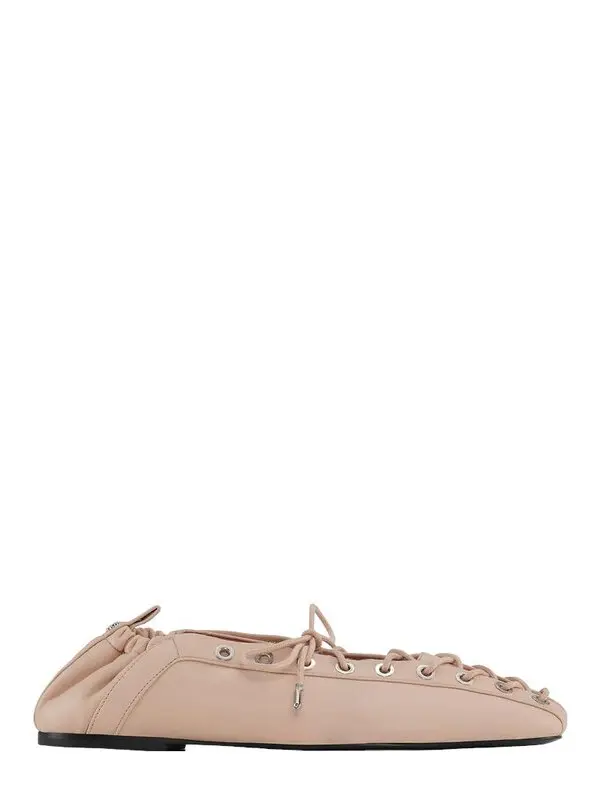 GANNI Lace-up Ballerinas - Nude