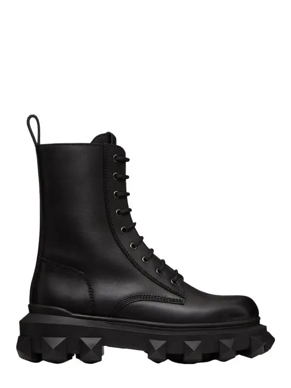 Valentino Garavani Trackstud Combat Boots - Black