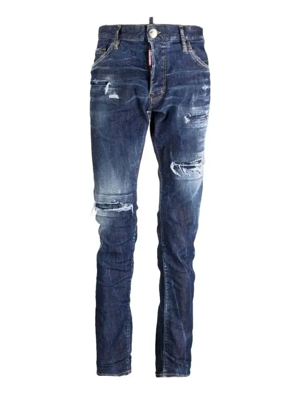 Dsquared2 Straight-leg Distressed Jeans - Blue