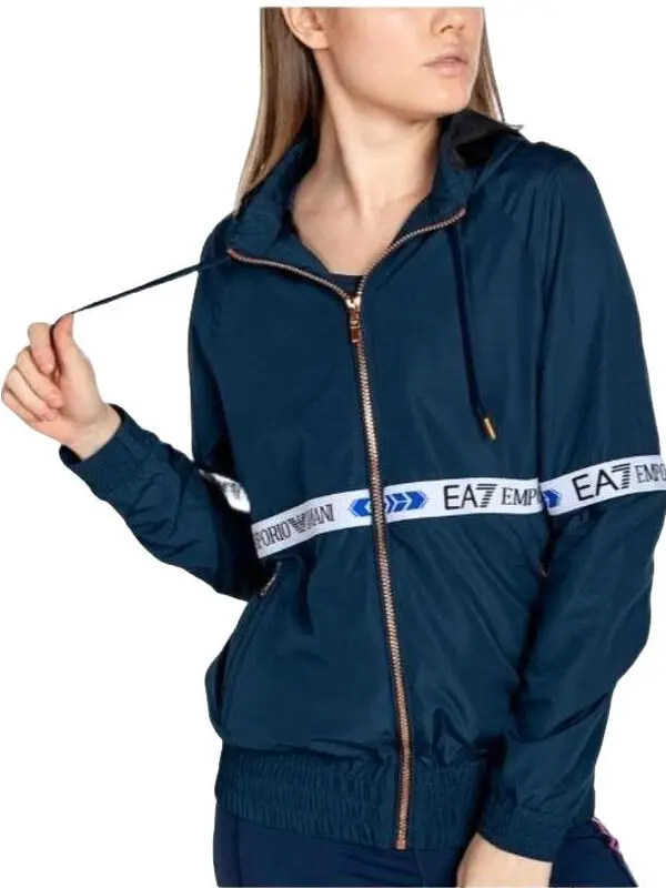 Emporio Armani Logo Zip-up Jacket - Blue