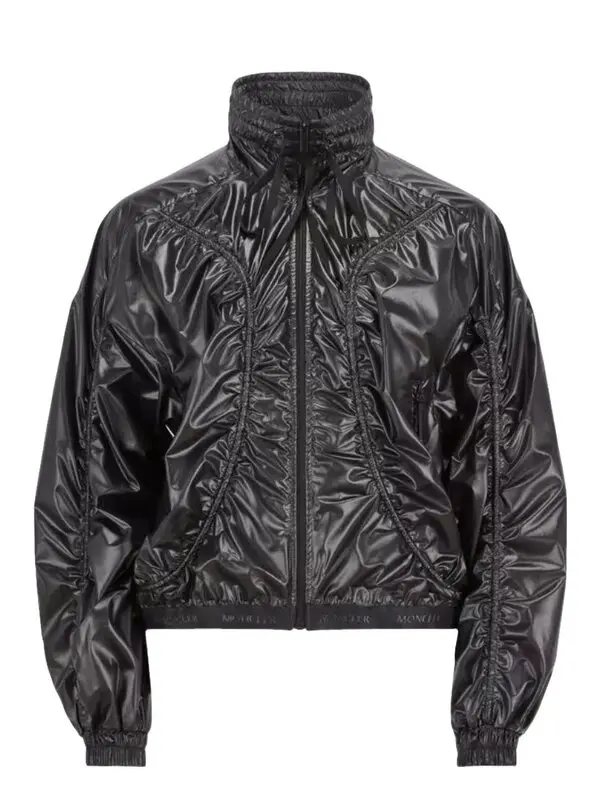 Moncler Doride Zip-up Jacket With Ruffled Detailing - Black