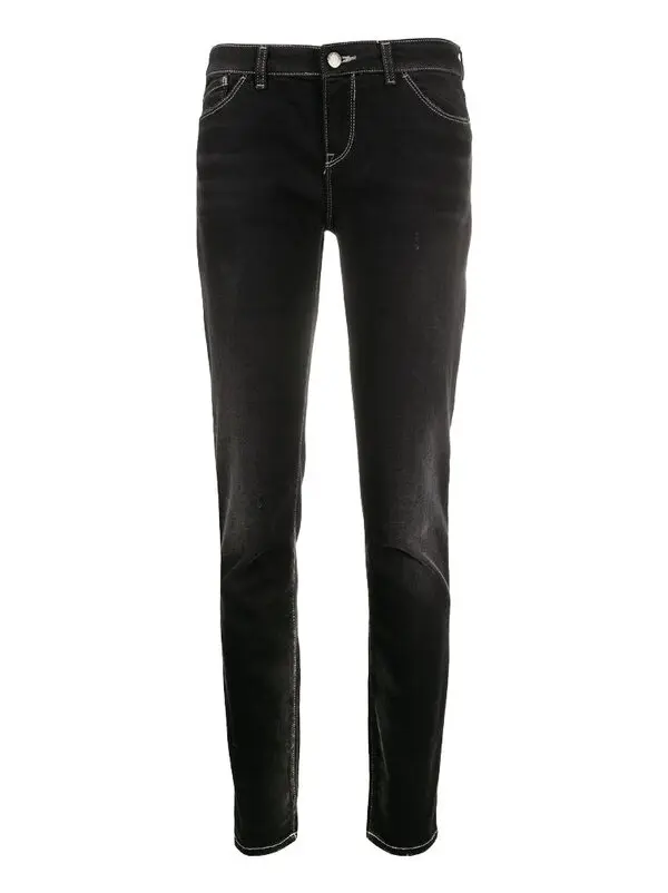 Emporio Armani Low-rise Elastic Jeans - Black