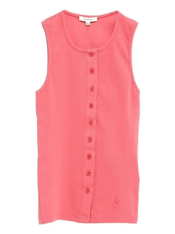 J.W.ANDERSON Logo Embroidered Knitted Top - Bubblegum