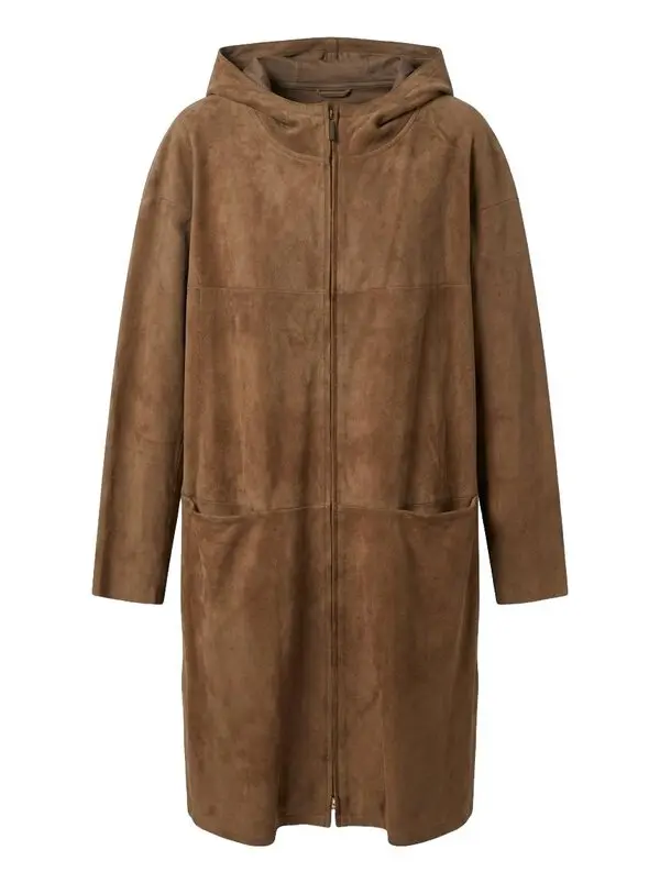 Max Mara Hooded Long-sleeved Coat - Brown