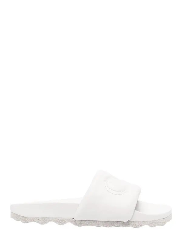 Off-White Sponge Logo-embroidered Slides - White