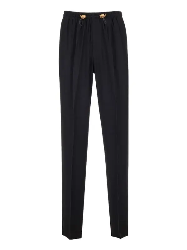 Versace Drawstring Pleated Trousers - Black