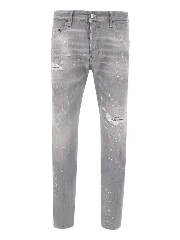 Dsquared2 Skater Distressed Paint-splatter Jeans - Gray