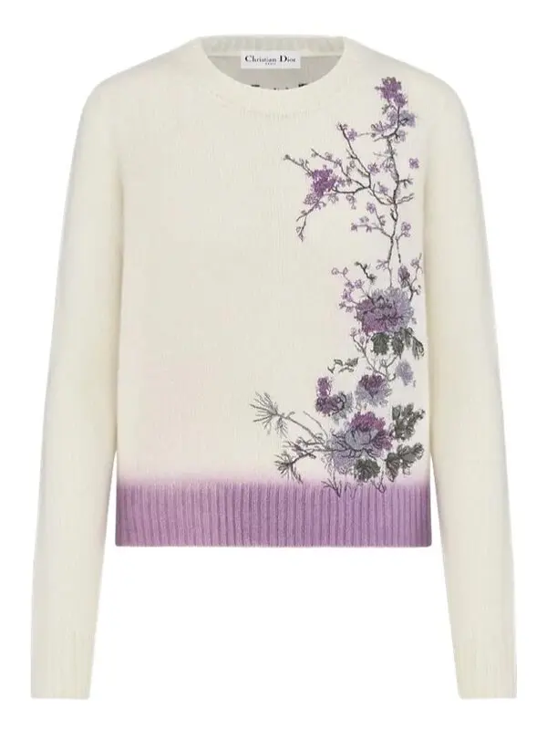 Dior Embroidered Cashmere Sweater - White