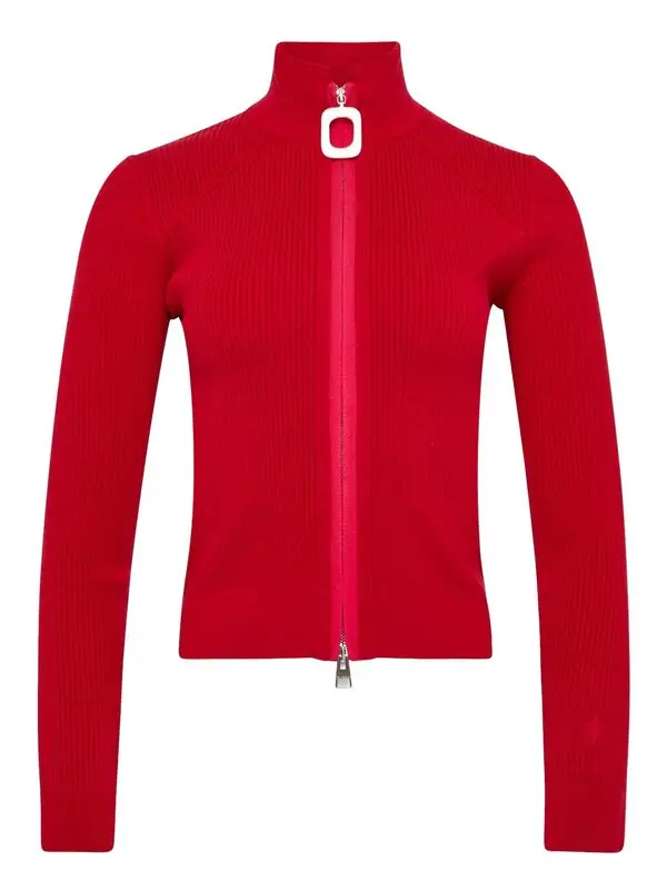 J.W.ANDERSON Fitted Zip-up Cardigan - Deep Red