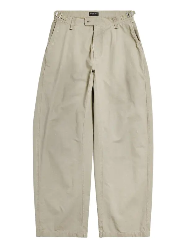 Balenciaga Distressed Straight-leg Trousers - Military Beige