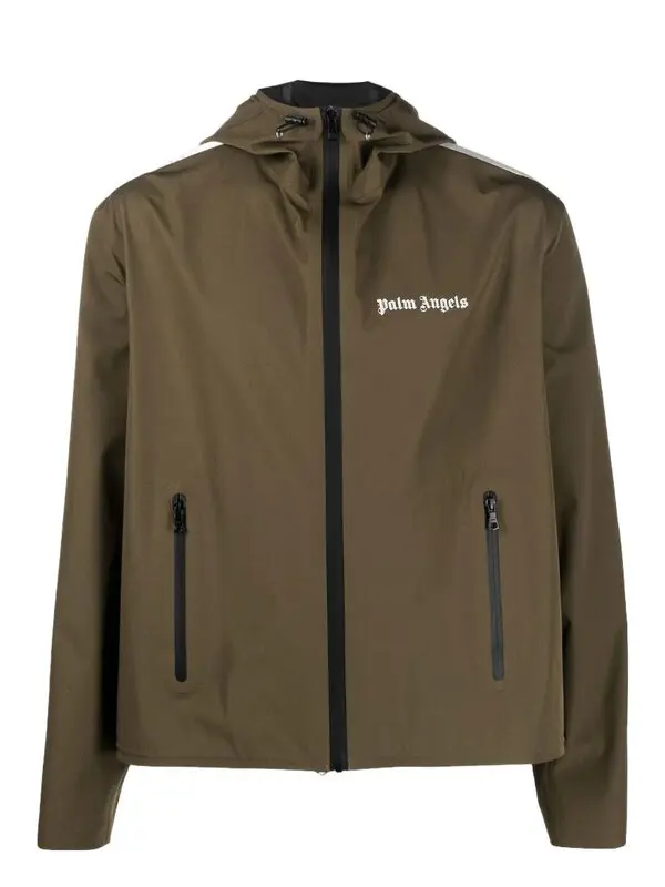Palm Angels Logo-print Hooded Jacket - Brown
