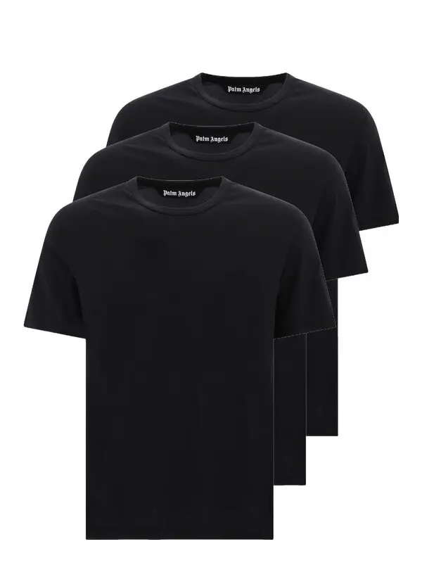 Palm Angels Three Pack Of Crewneck T-shirts - Black