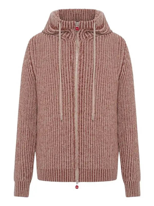 Kiton Cashmere Knitted Cardigan With Hood - Brown