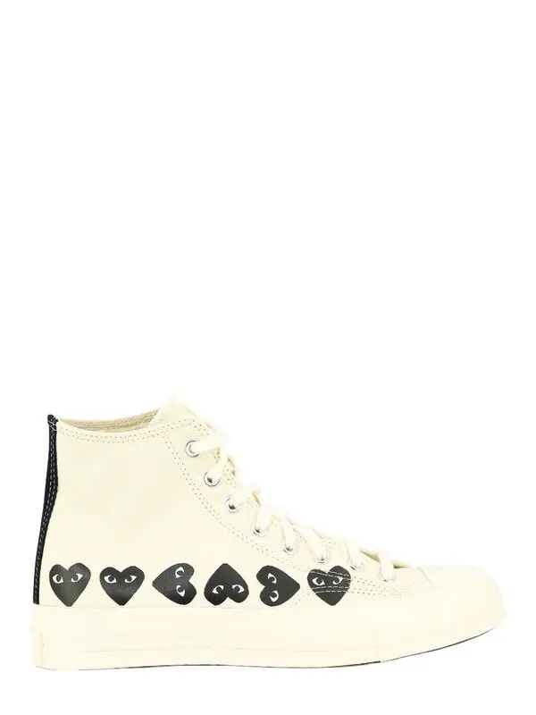 Play Comme Des Garcon High-top Sneakers With Heart Print - White