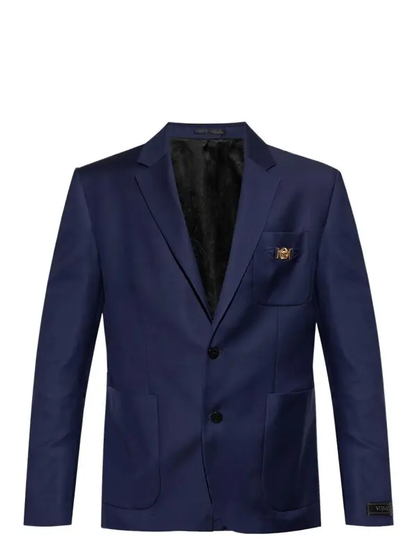 Versace Single-breasted Tailored Blazer - Navy Blue
