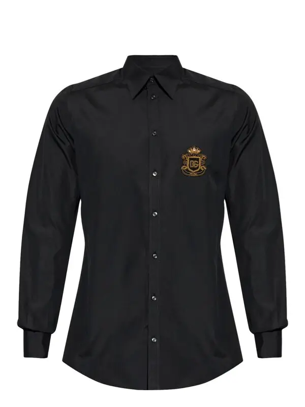 Dolce & Gabbana Dolce Gabbana Martini Heraldic Patch Shirt - Black
