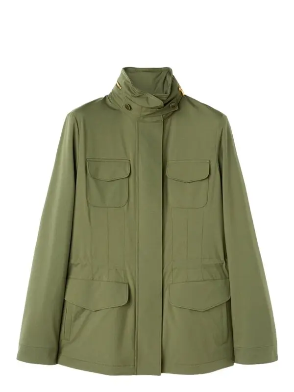 Loro Piana Long-sleeved Double-opening Casual Jacket With Drawstring Waist And Hooded Collar - Deep Lichen Green