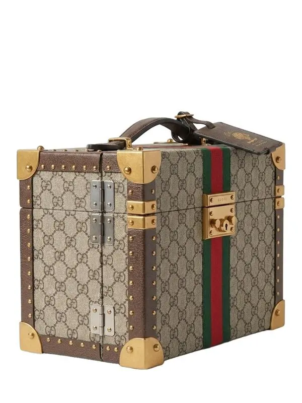 Gucci Savoy Medium Beauty Case - Beige And Ebony