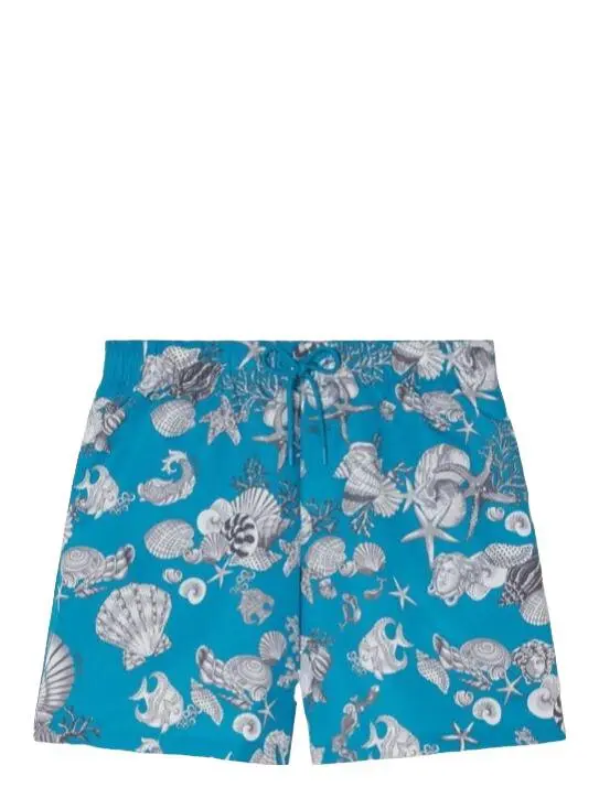 Versace Coral Theatre Swim Shorts - Blue
