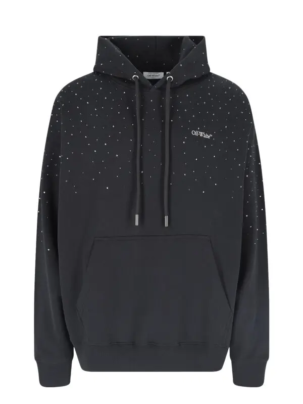 Off-White Embellished Logo Hoodie - Black