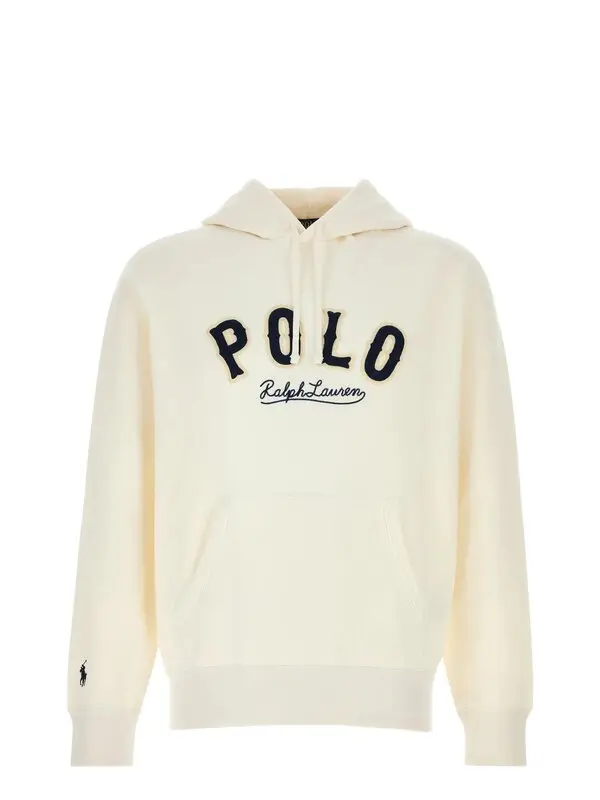 Polo Ralph Lauren Long-sleeved Drawstring Hoodie With Embroidered Accents - White