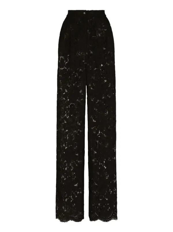 Dolce & Gabbana Flared Lace Pants - Black