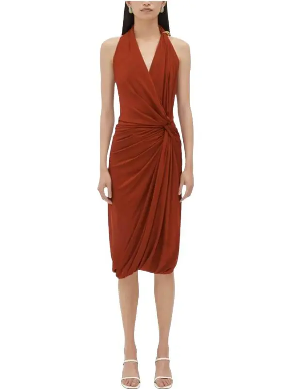 Bottega Veneta Drop Detailed Midi Dress - Red