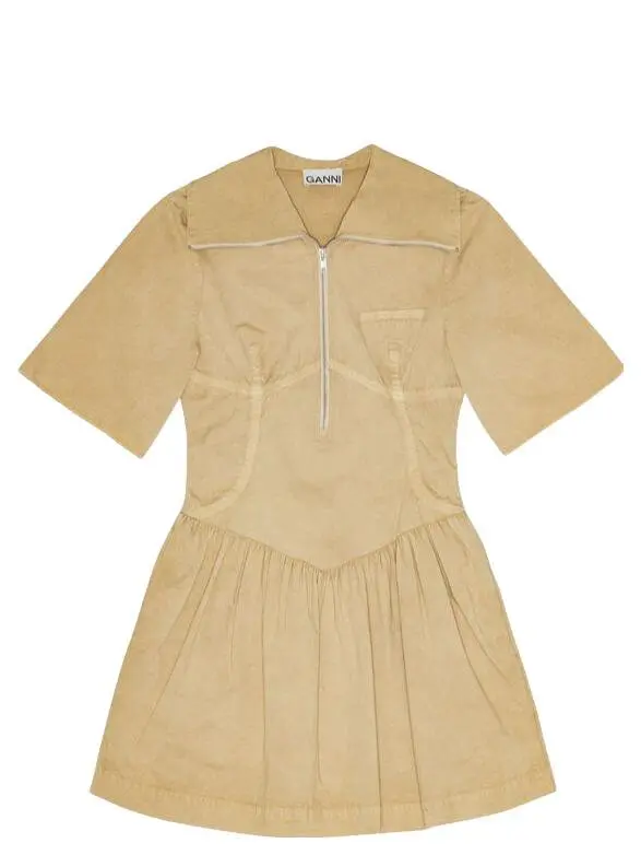 GANNI Short-sleeved Mini Dress - Nude