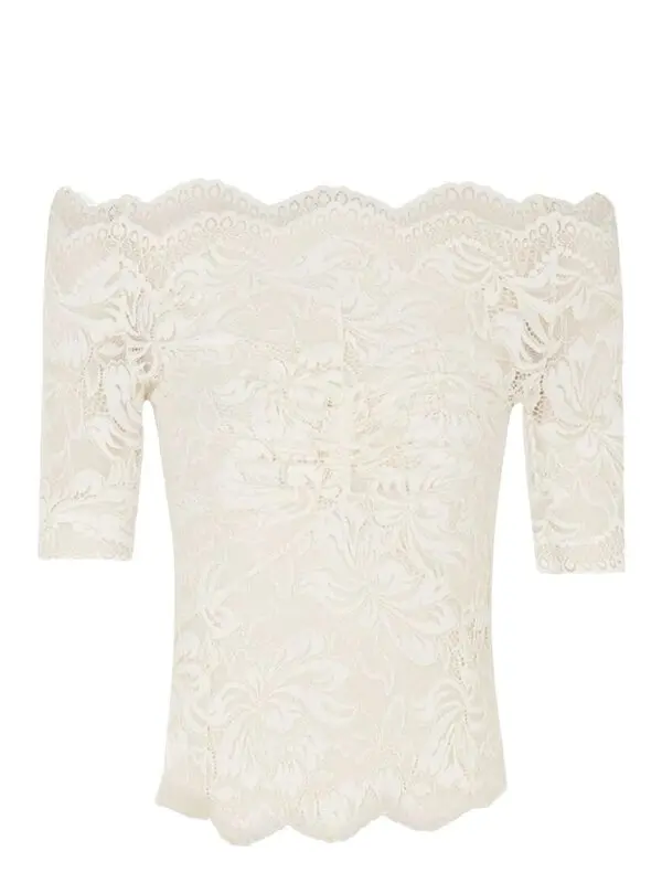 Rabanne Off-shoulder Lace Top - White