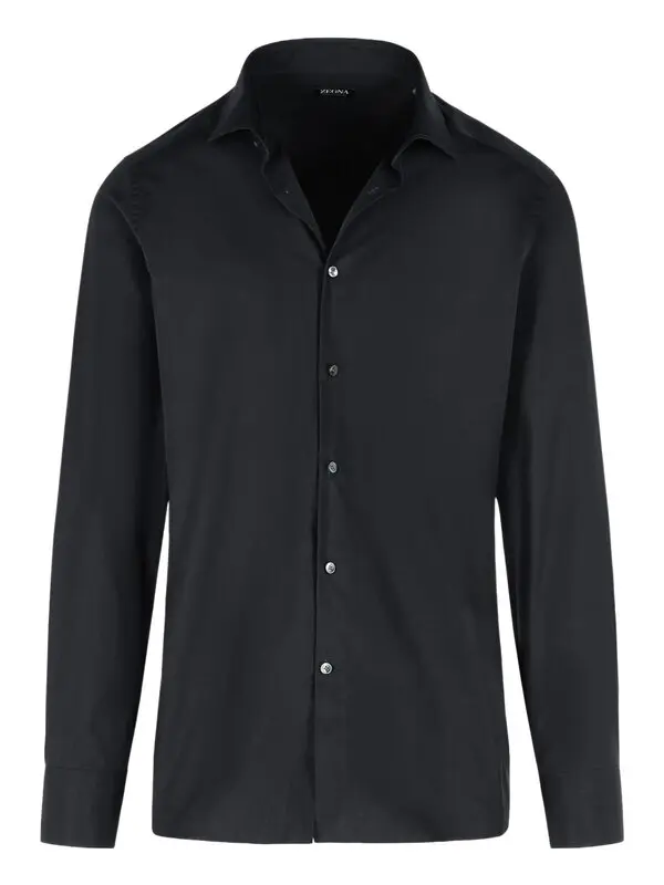 Zegna Long Sleeved Buttoned Shirt - Black