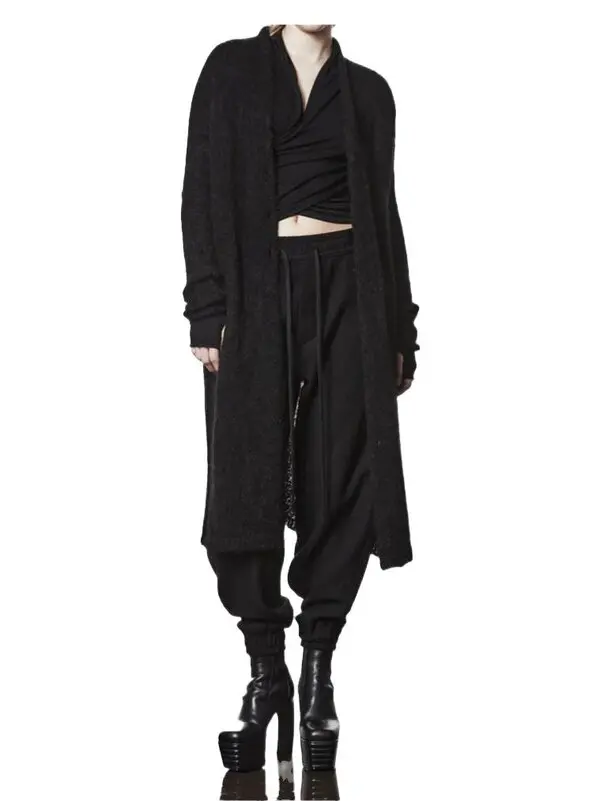 THOM KROM Long Buttoned Knitwear - Black