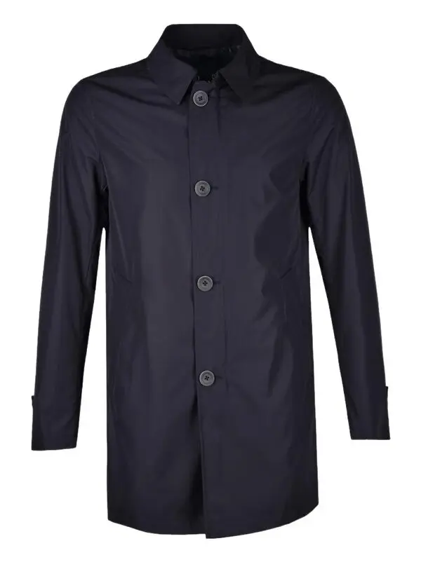 Herno Single-breasted Buttoned Shirt Coat - Black