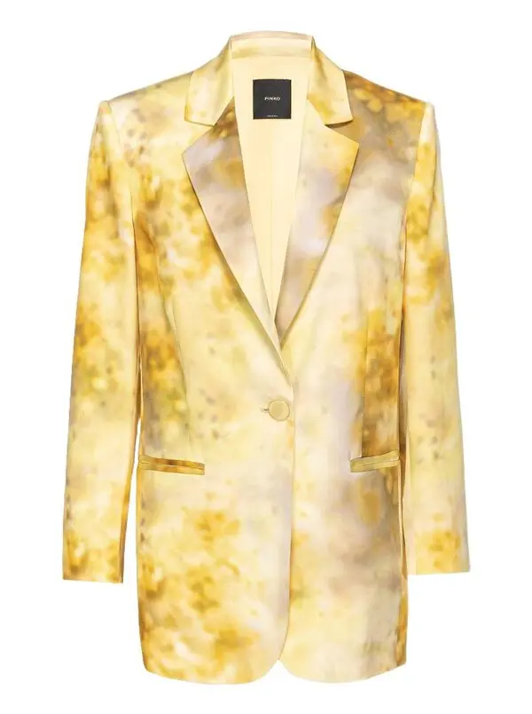 Pinko Faded Floral Print Single-breasted Blazer - Nude